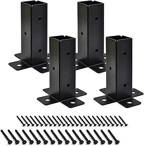 Heavy Duty Wood Fence Deck Post Anchor Base Brackets for Deck Supports ...