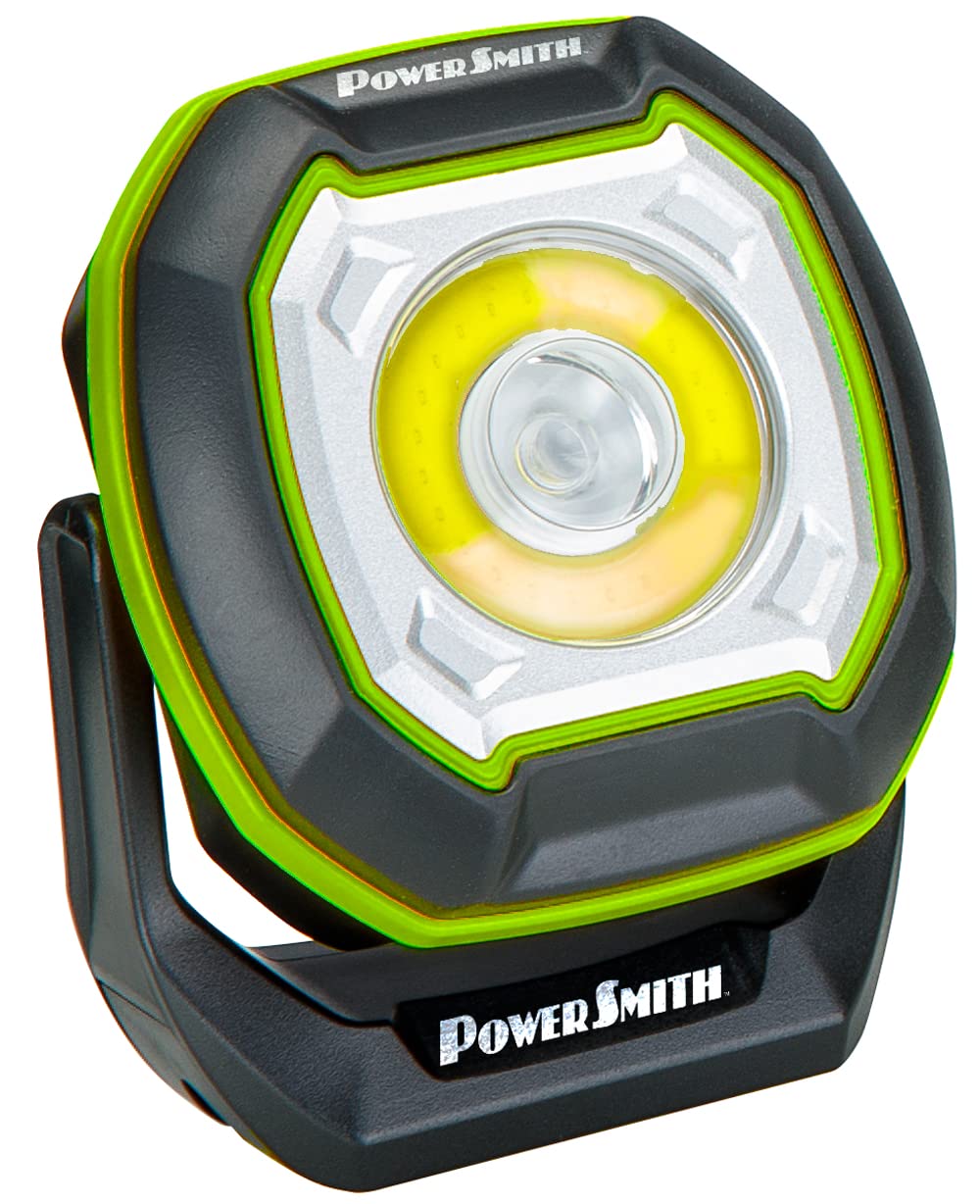 POWERSMITH Work Light Rechargeable Flashlight, 800 Lumen 180° Kickstand ...