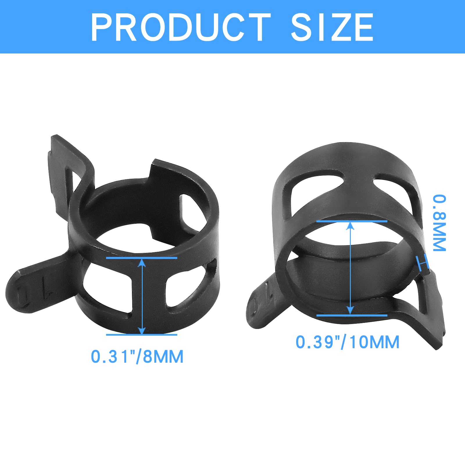 Snapklik.com : Cionyce 50 Pcs 10mm ID Spring Band Type Clamps