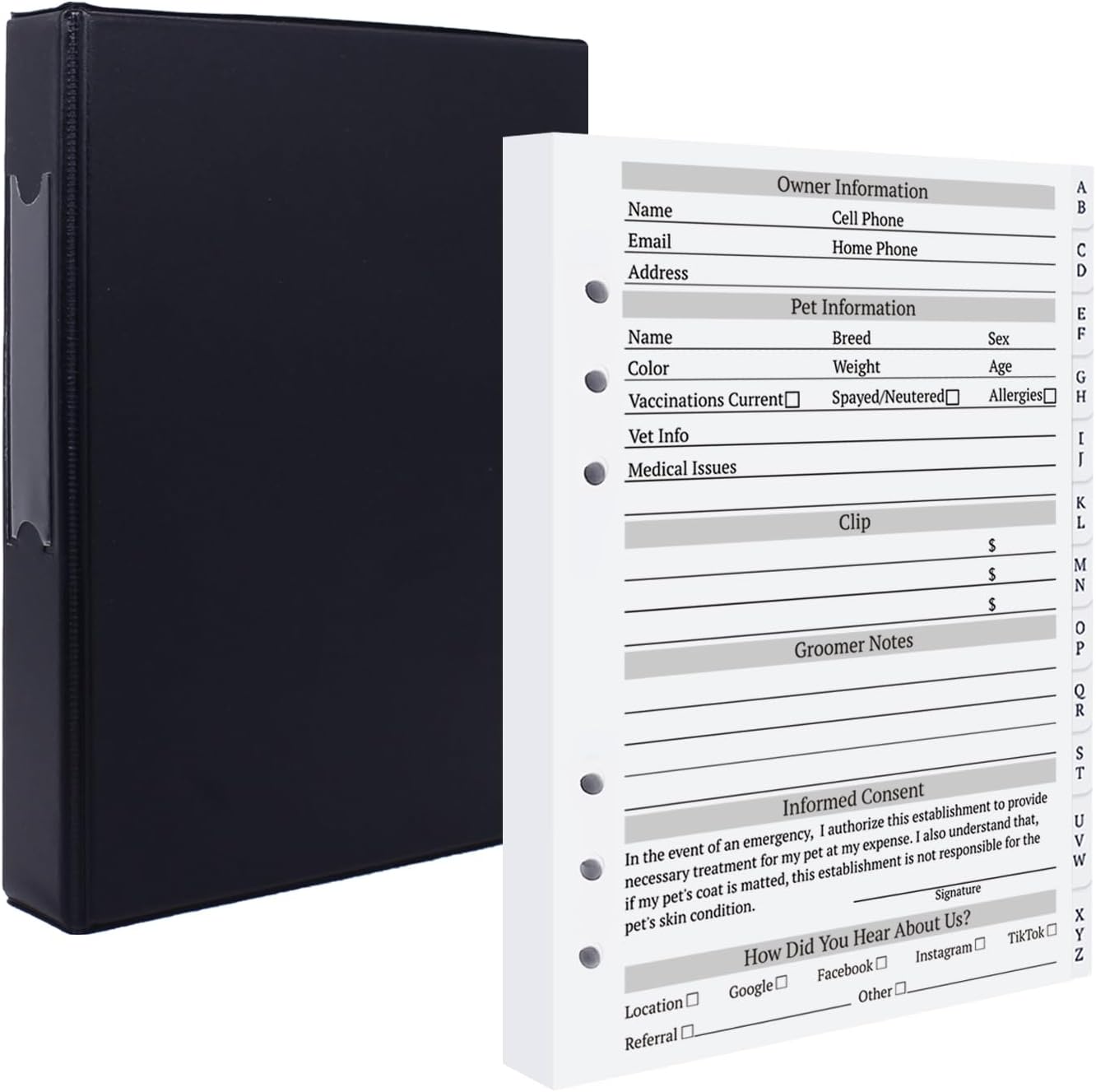 Amazon.com: suituts Dog Grooming client Cards, Pet Groomer Client ...