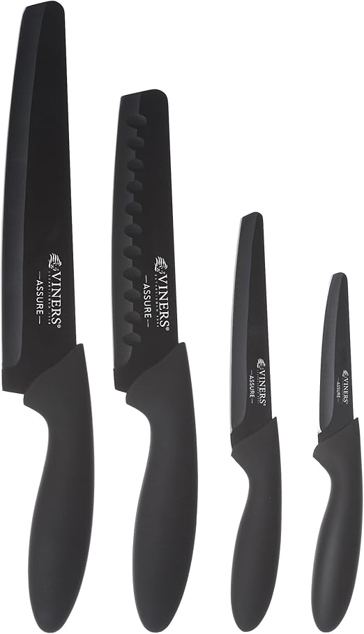 Viners Assure 4 Piece Knife Set Stainless Steel Blades with Squared ...