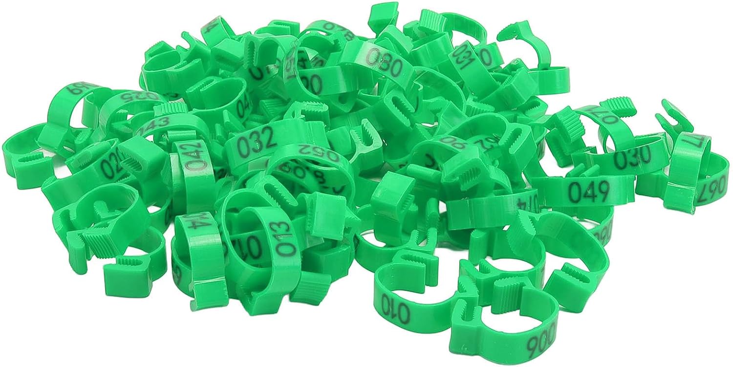 SASKATE 100PCS Chicken Leg Bands Poultry Identification Tags 1-100 ...