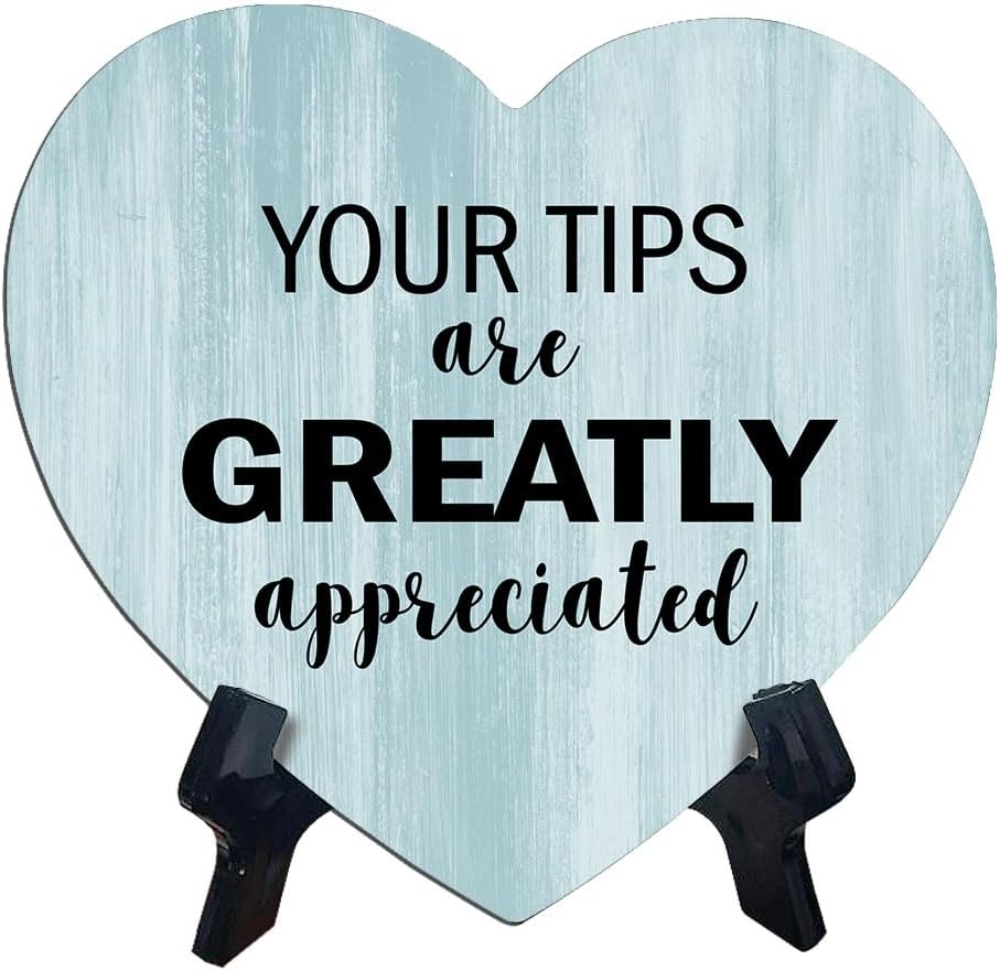 Amazon.com : Cash Tips are Appreciated Thank You! Wood Sign Block ...