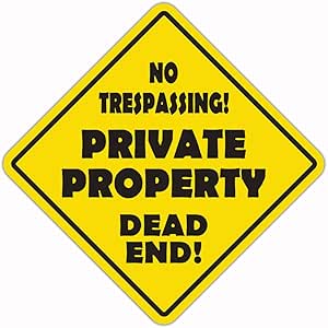 Amazon.com : Dead End Crossing Sign Metal Tin Sign - Yellow Caution ...