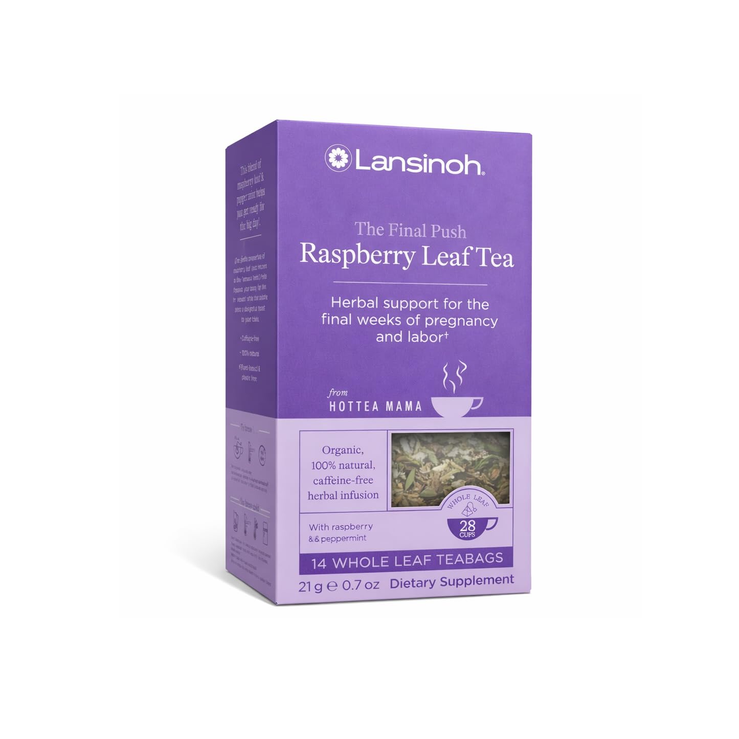 Amazon.com : Lansinoh + HotTea Mama Final Push Tea, Red Raspberry Leaf ...