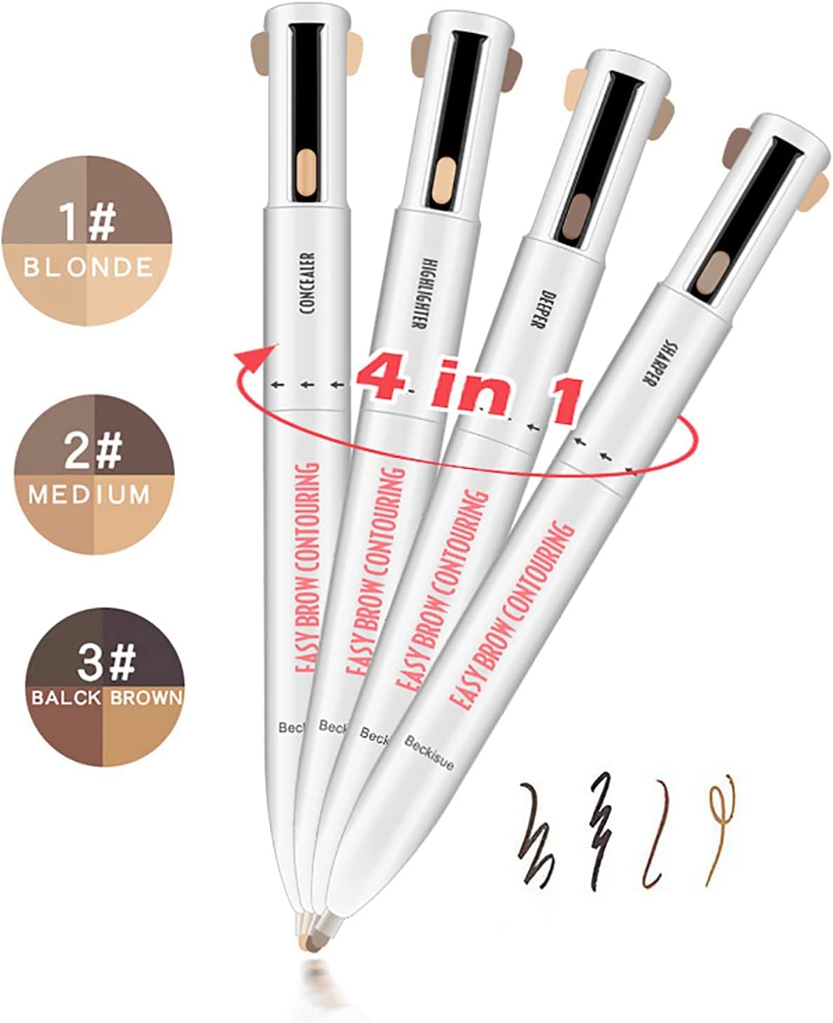 Buy 4 in 1 Brow Contour Highlight Pen, 4 In 1 Brow Contour Pro Eyebrow ...