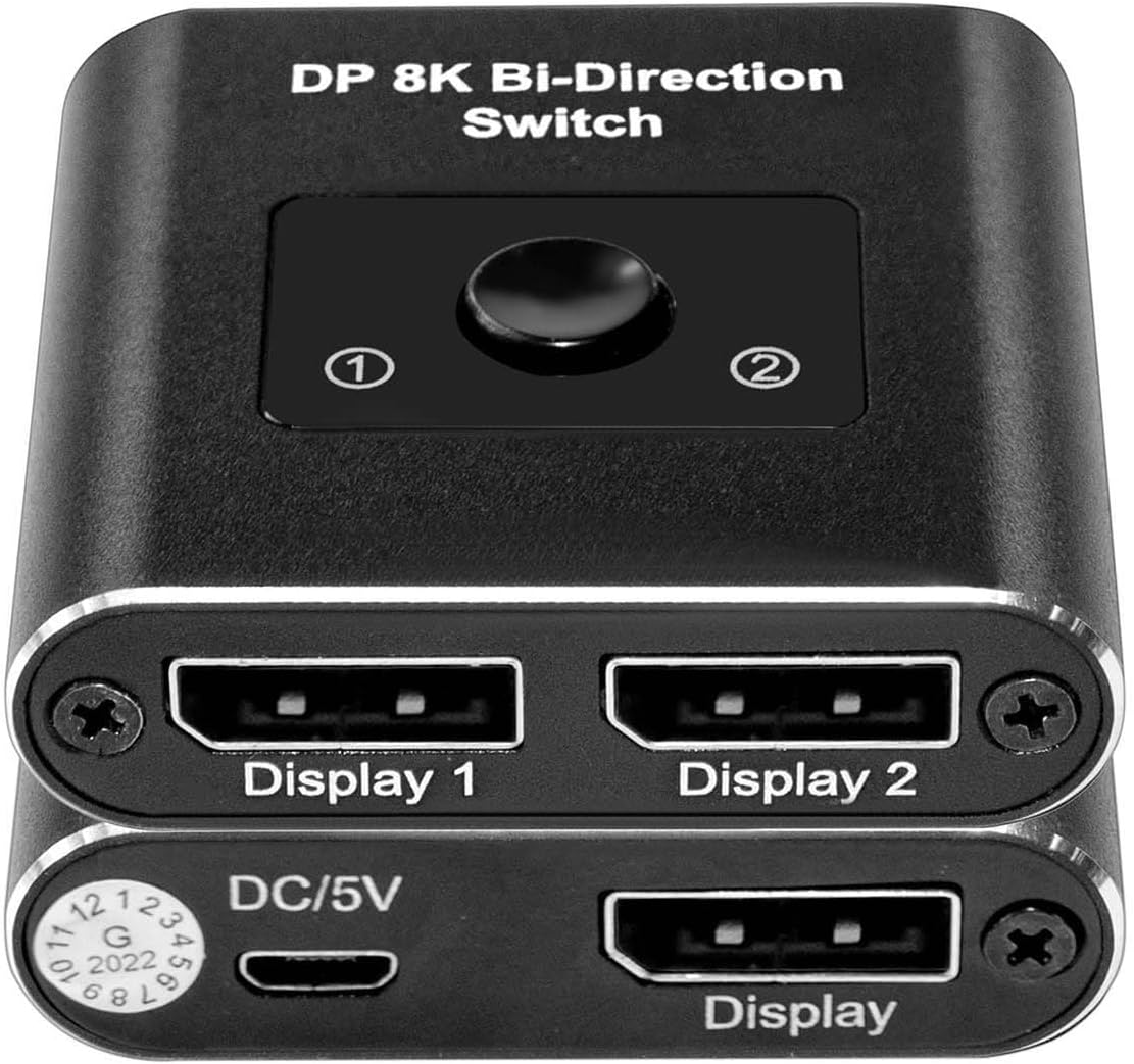 Amazon.com: DisplayPort Switch 2 in 1 Out, Bi-Directional Switch with ...