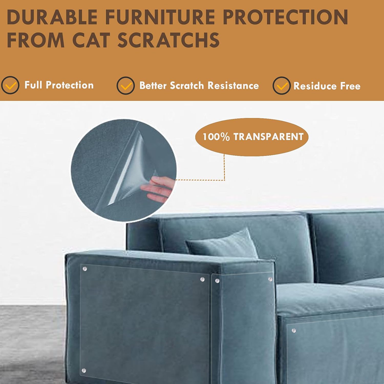 Cat Scratch Guards, 12 Pack Cat Furniture Protectors, VAKOWOO Anti Cat ...