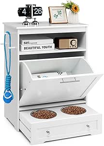 Pet Supplies : PETORIENTUS Dog Feeding Station, Pet Food Storage ...