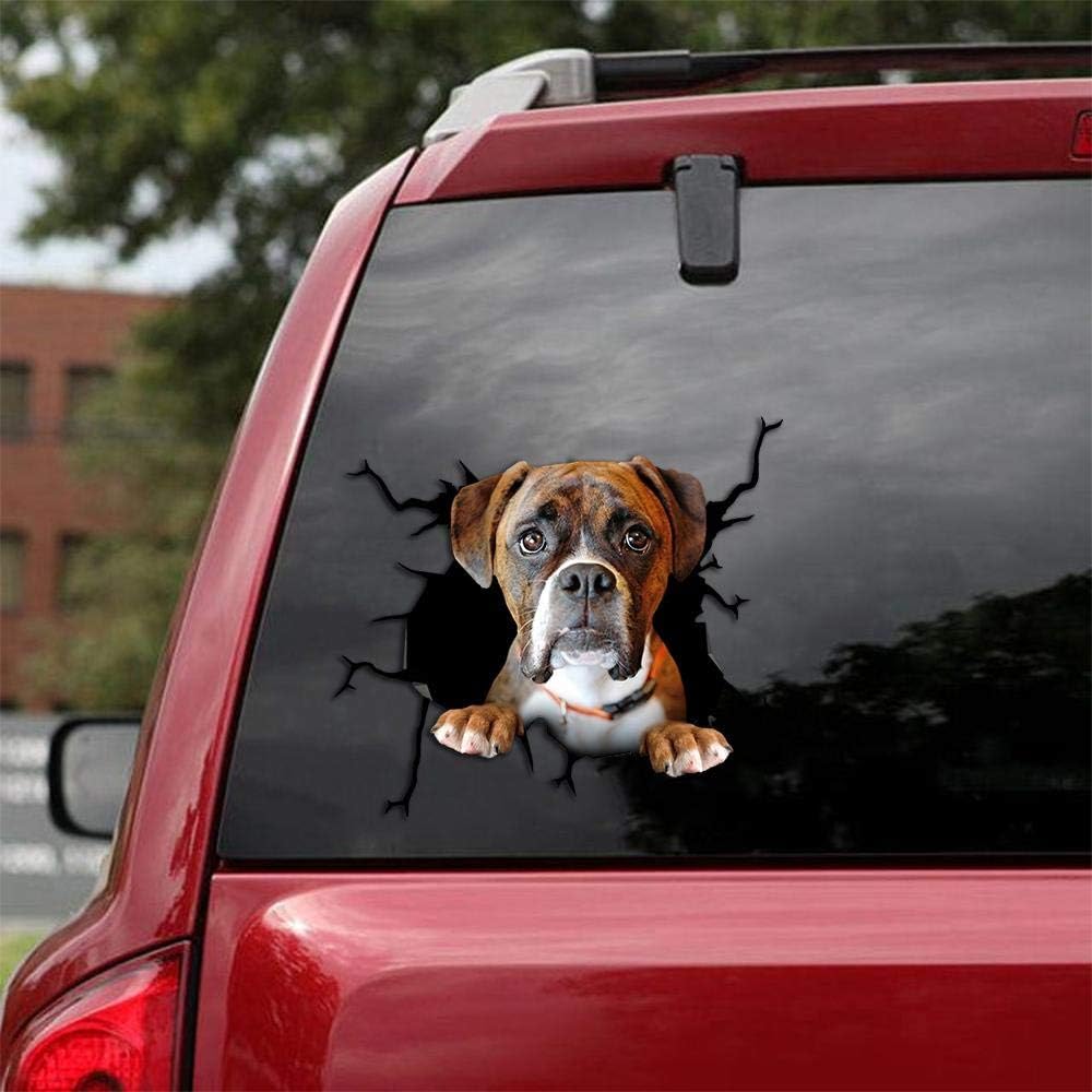 Amazon.com: Ocean Gift Boxer Car Decals, Dog Car Stickers Pack of 2 ...