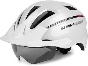 Amazon.com : SUNRIMOON Adult Bike Helmet with Rechargeable USB Light ...
