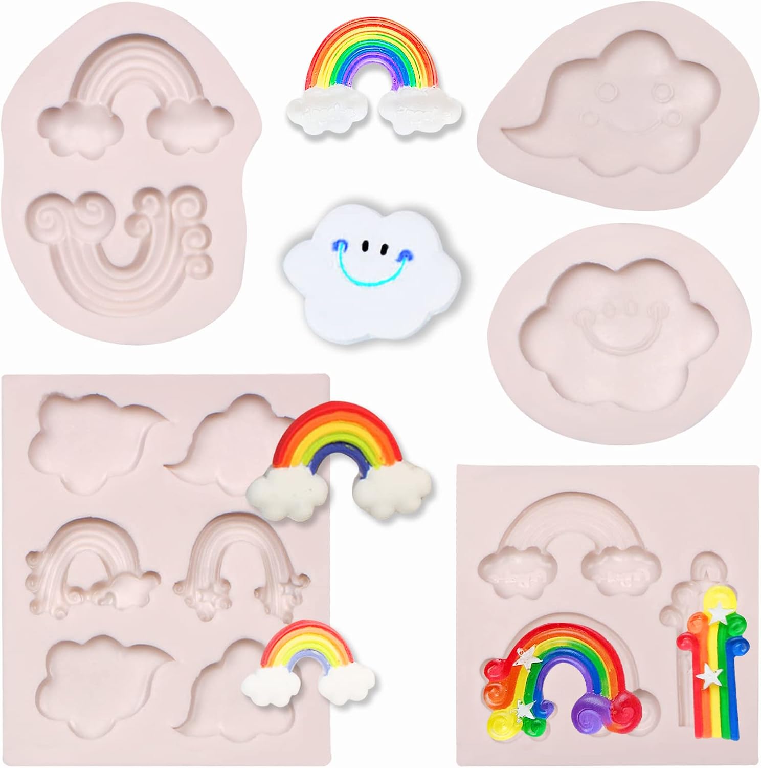 Amazon.com: Rainbow Silicone Fondant Molds, Cloud Chocolate Baking ...