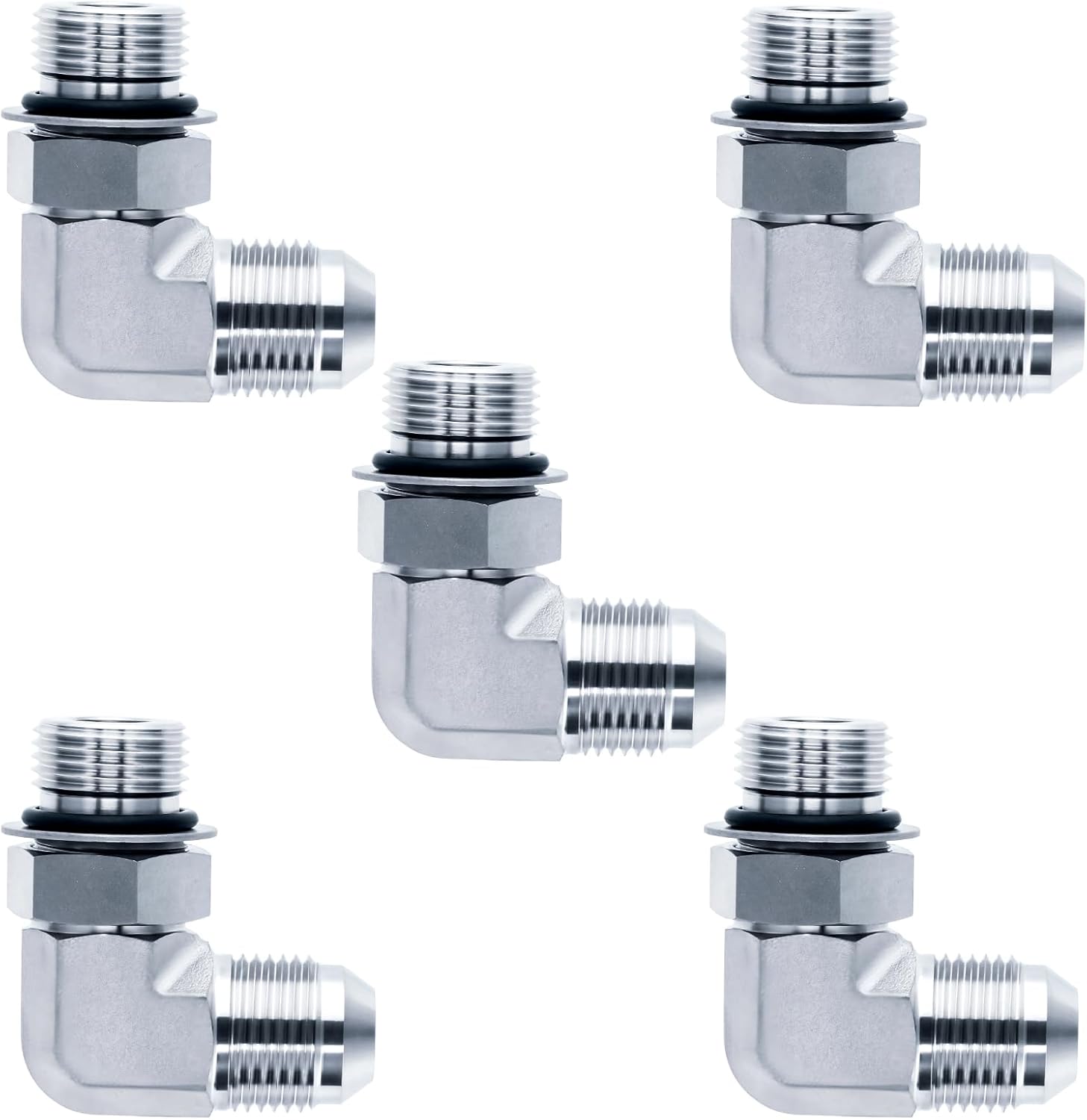 Amazon.com: 90 Degree Elbow Straight Hydraulic Hose Adapter Fittings, 6801-06-06 3/8" Male JIC ...