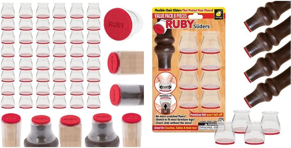 Amazon.com: Ruby Sliders As Seen On TV by BulbHead Chair Leg Covers (8 ...