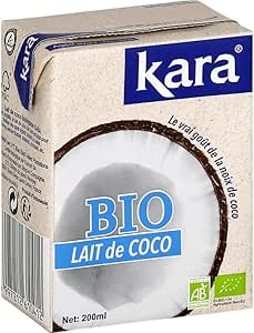 KARA - LAIT DE COCO BIO BRIQUE 200ML - LOT DE 5 : Amazon.fr: Epicerie