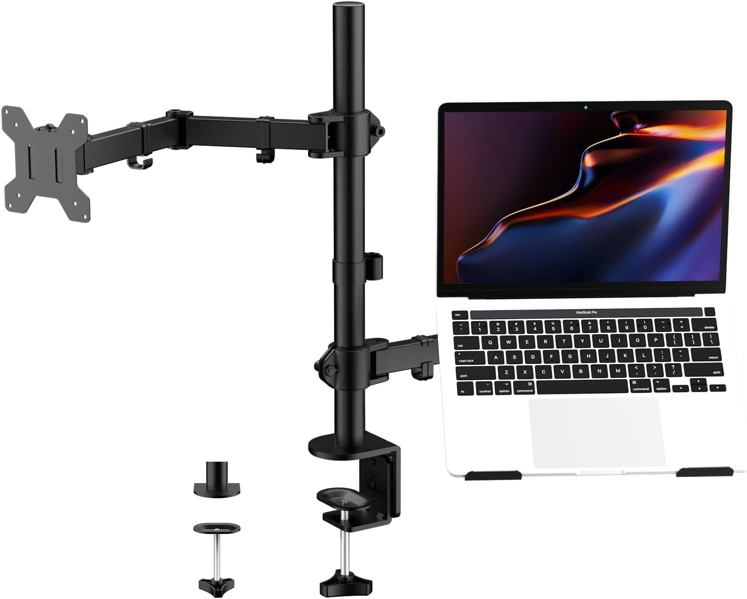 FORGING Mount Laptop Monitor Mount Stand with Keyboard Tray，Dual ...