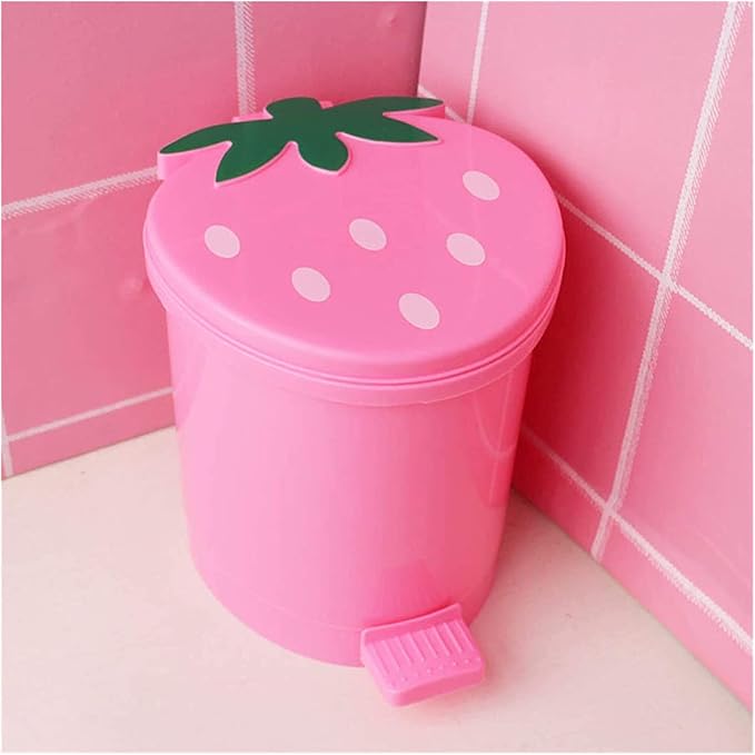 Amazon.com: BxuxJar Strawberry Trash Can, Cute Bathroom Pink Trash Can ...