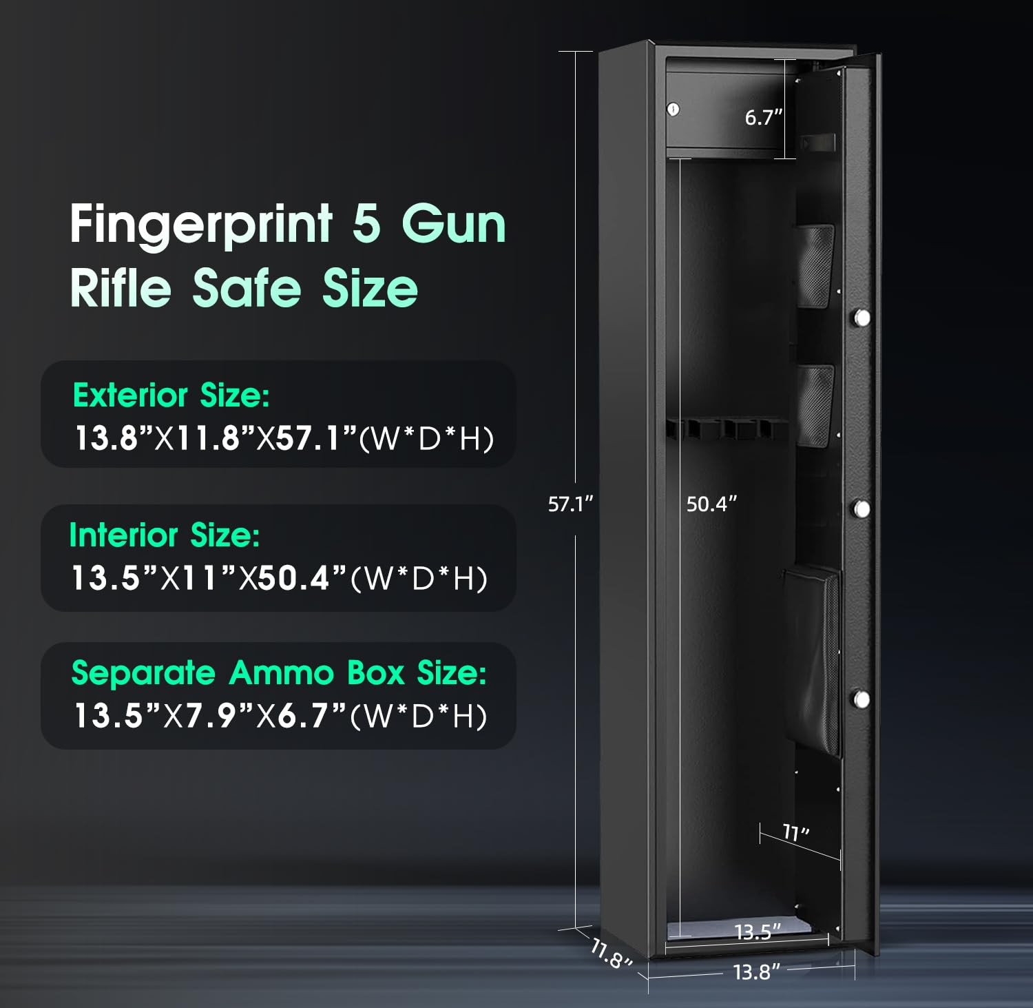 Snapklik.com : AEGIS Biometric Rifle Safe, Quick Access 5 Gun ...