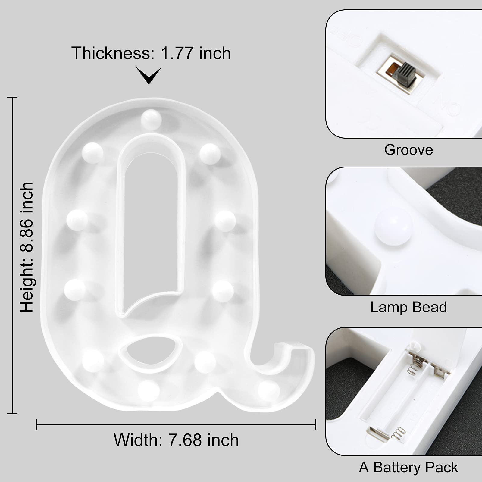Wall Letter Light Battery Powered DyingSwan Led Light Up Letters, 26