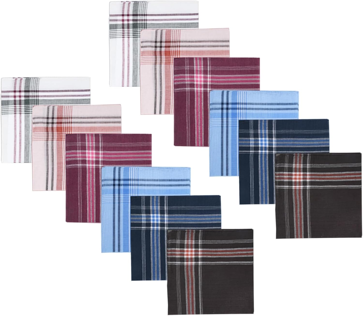 WOXVM Men's Handkerchiefs 12 Pack Soft Handkerchiefs for Men Premium ...