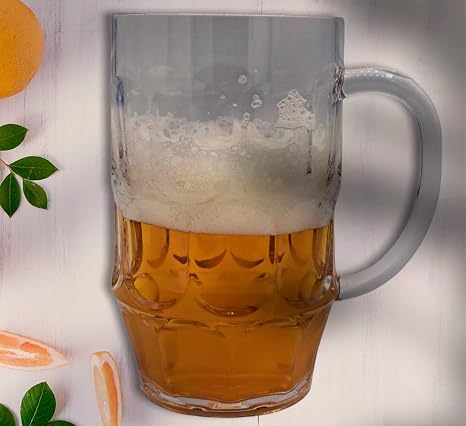 Amazon.com | Plastic Beer Mug With Handles, 26 oz Dimpled Plastic Beer ...