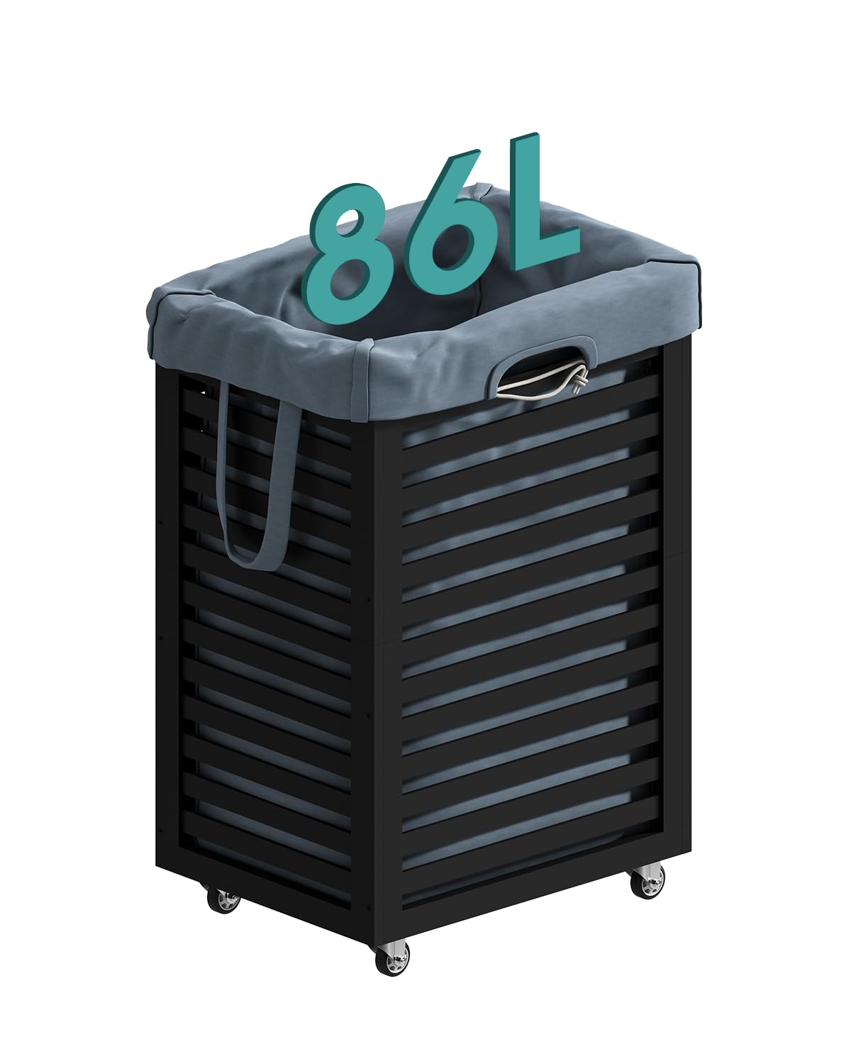 Amazon.com: Black Laundry Hamper, Laundry Hamper with Wheels, 22.7 ...