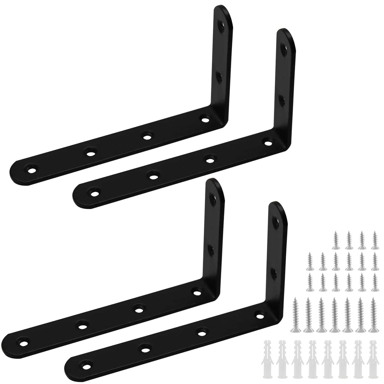 Amazon.com: Luomorgo 4 Pcs L Brackets for Shelves, Heavy Duty Stainless ...