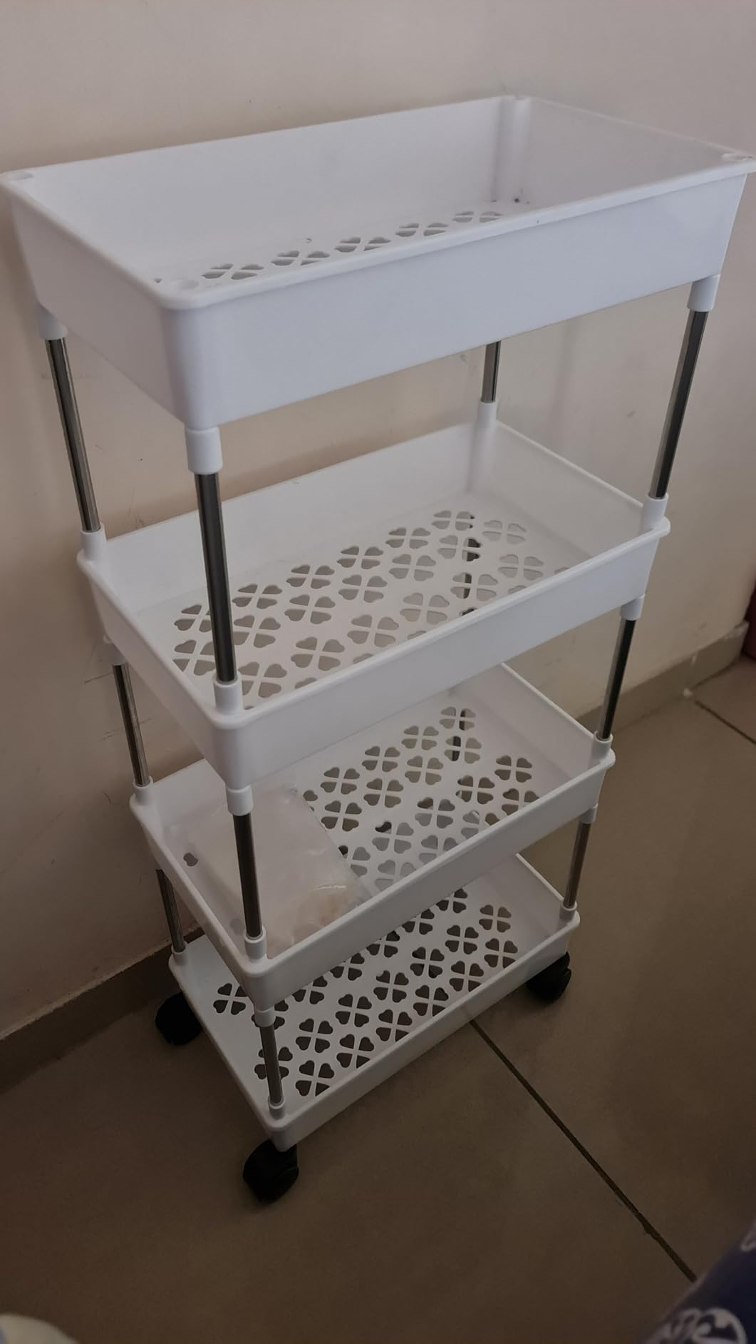Privesh Plastic-Stainless Steel Fruit & Vegetable 4 Stand Kitchen ...