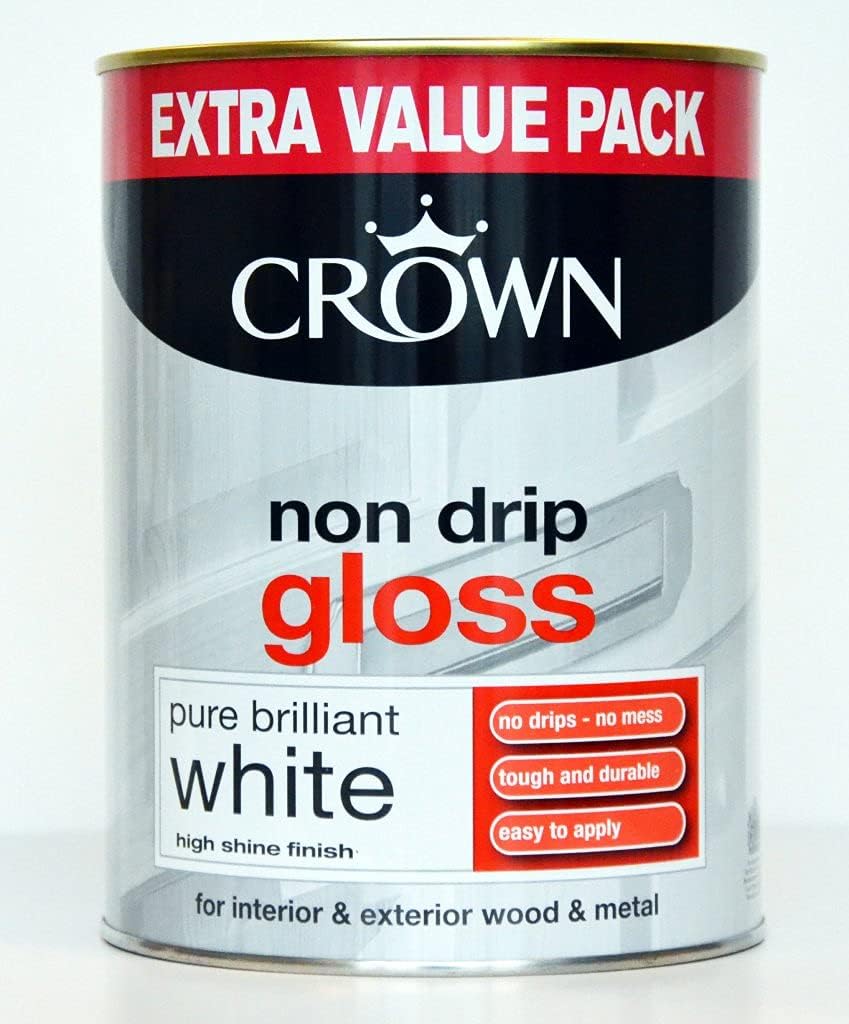 Crown Quick Dry Gloss Pure Brilliant White 750ml Wood & Metal, Internal ...