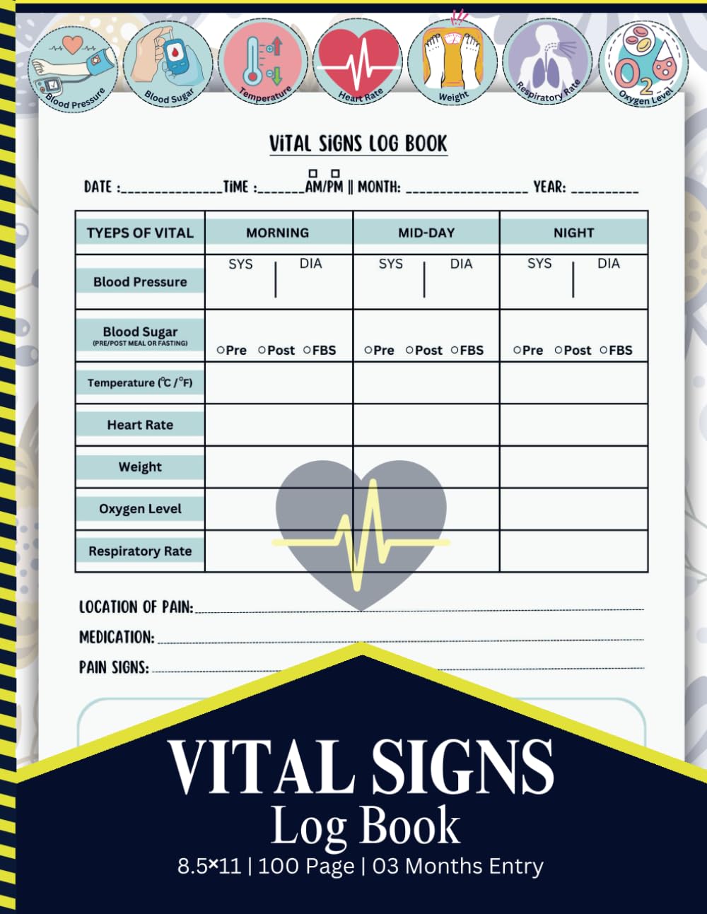Vital Signs Log Book: Your Daily Journal and Medical Records Notebook ...