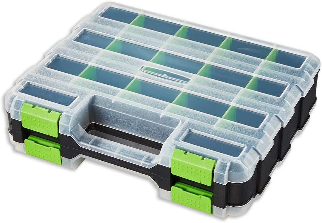 Small Parts Storage Case Tools Box Organizer Double Side 34 ...