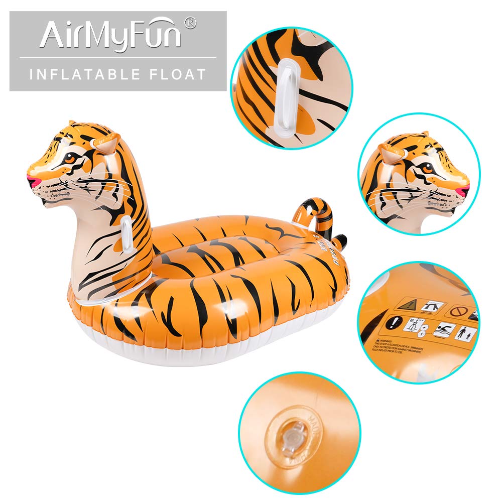 Inflatable Tiger Pool Raft Tiger Float Water Fun Summer Beach Swimming ...