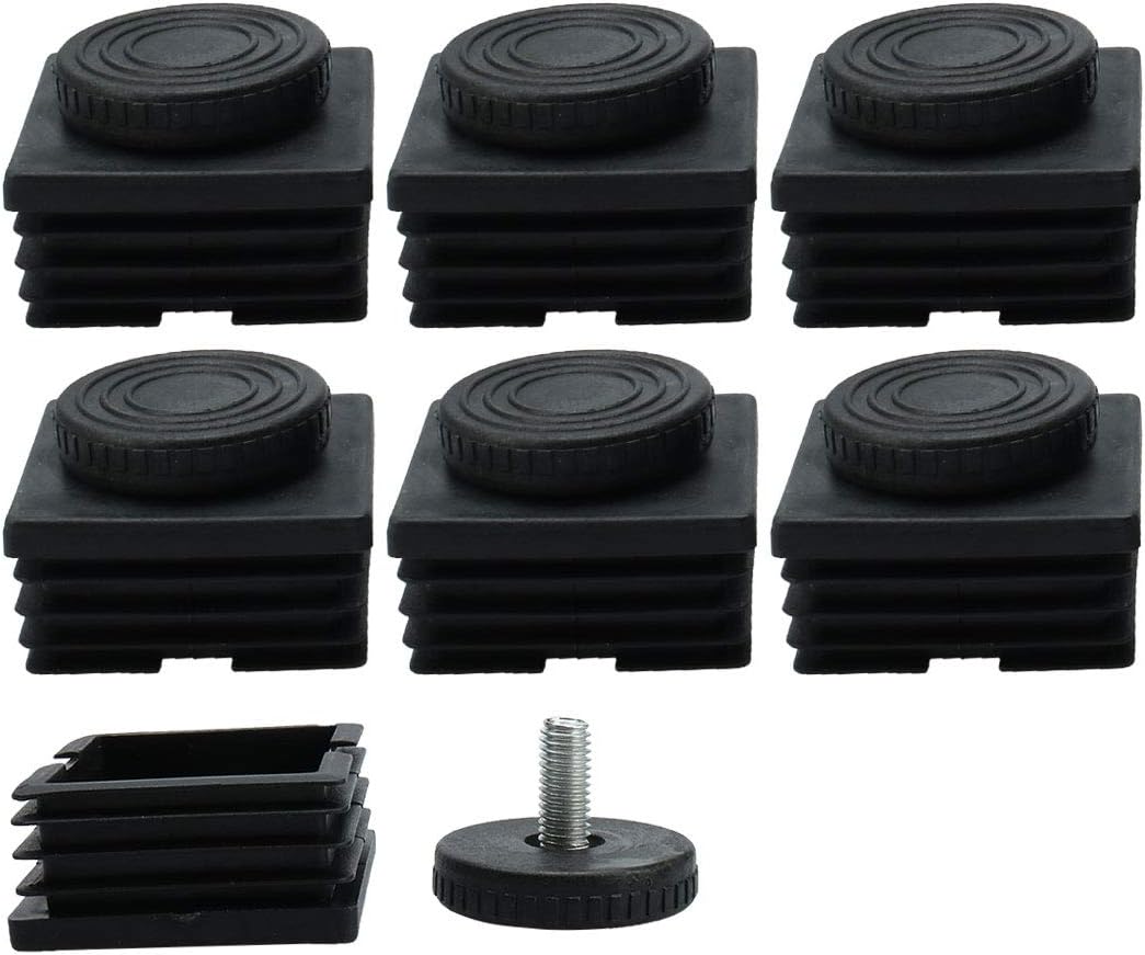 uxcell Leveling Feet 50 x 50mm Square Tube Inserts Kit Furniture Glide ...