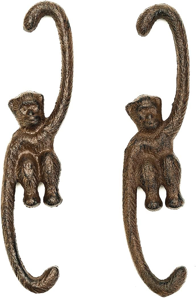 Amazon.com: Sungmor Cast Iron Plant Hangers, 2PC Monkey Hooks, 7.9 Inch ...