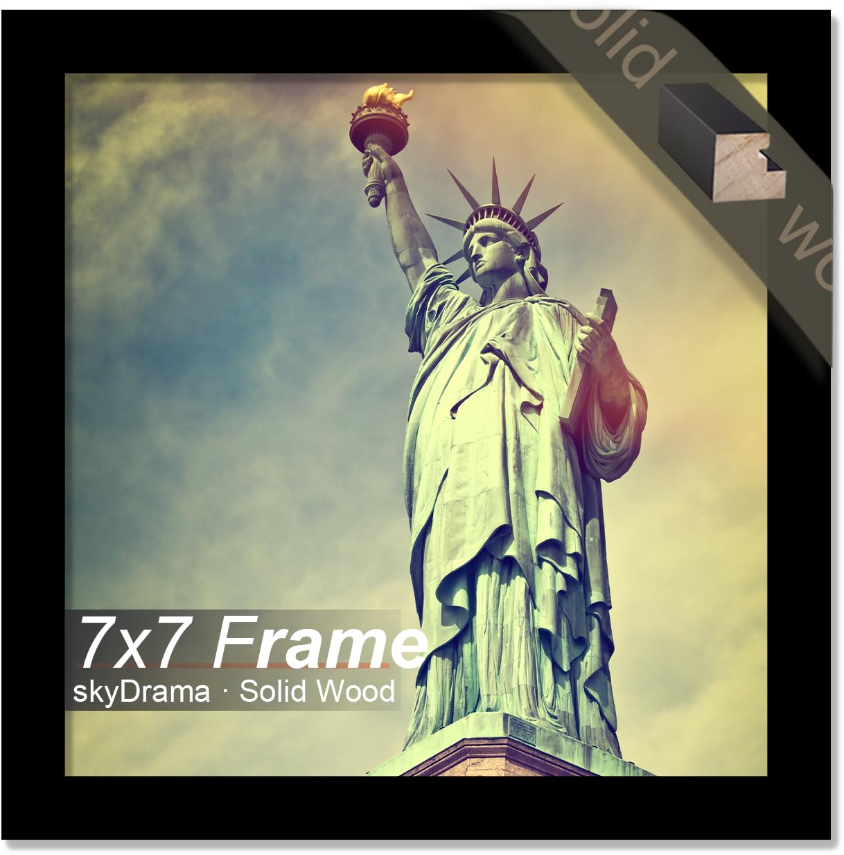 Amazon.com - skyDrama 100% Solid Wood 7x7 Frame, Black Square Picture ...