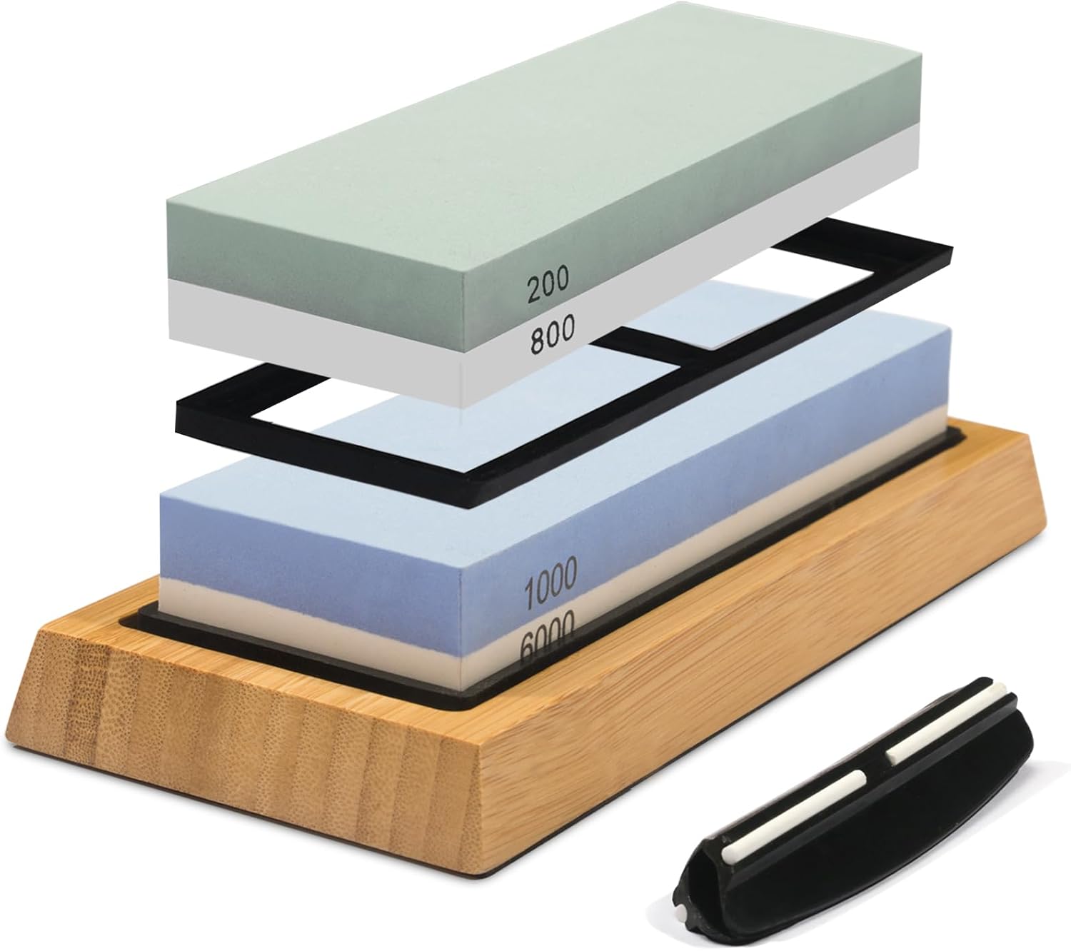 Amazon.com: Whetstone Knife Sharpening Stone Kit: Double Straight Chef ...
