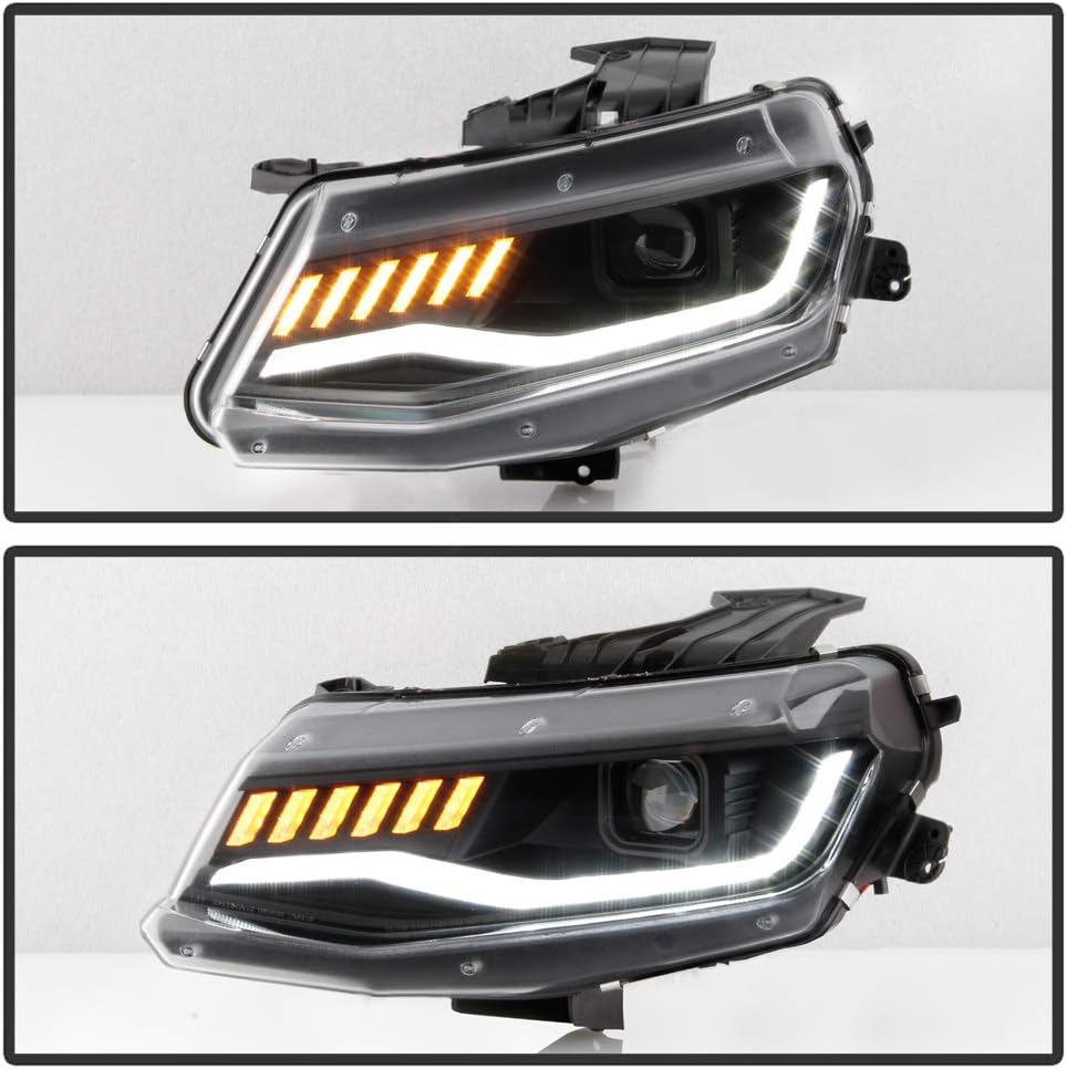 ACANII – Para modelo halógeno Chevy Camaro 2016-2018 tubo LED negro con ...