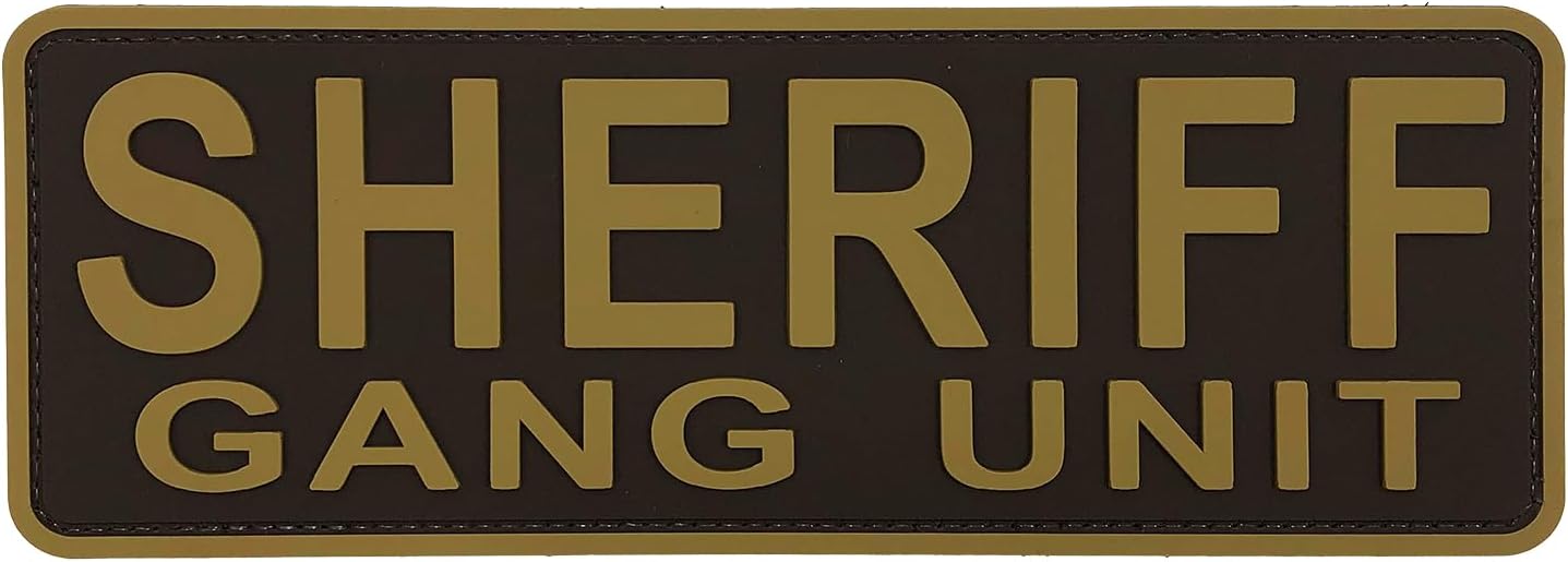 Amazon.com: uuKen PVC Sheriff Gang Unit Patch Coyote Tan 8.5"x 3" with ...