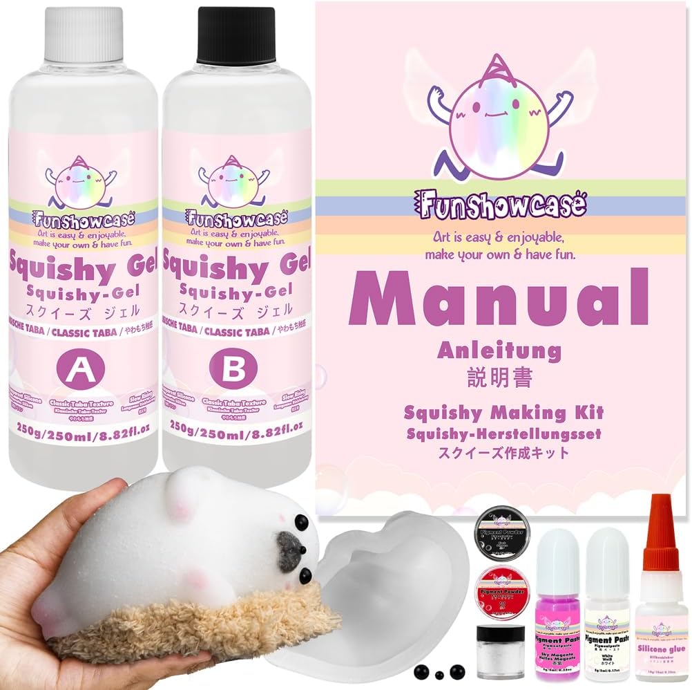 Amazon.com: Taba Squishy Kit Big Seal Silicone Mold 6''+Liquid Gel ...