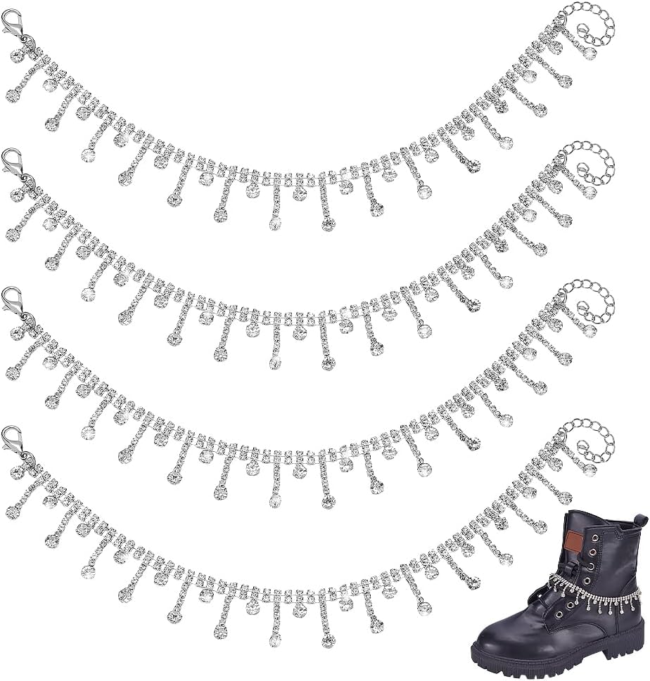 Amazon.com: PH PandaHall 4pcs Rhinestone Shoe Chains Jewelry Shoe ...