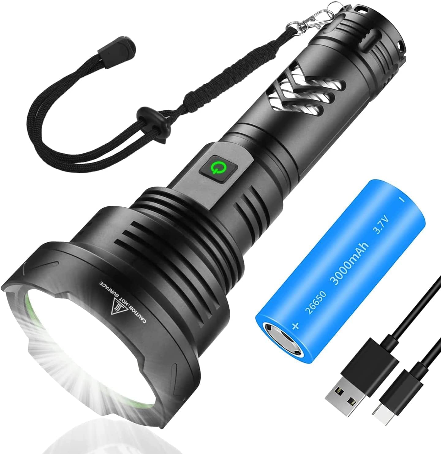 WHTOHY Rechargeable LED Torch Super Bright 50000 Lumens, High Power LED ...
