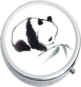 Amazon.com: Watercolor Panda Medicine Vitamin Compact Pill Box : Health ...