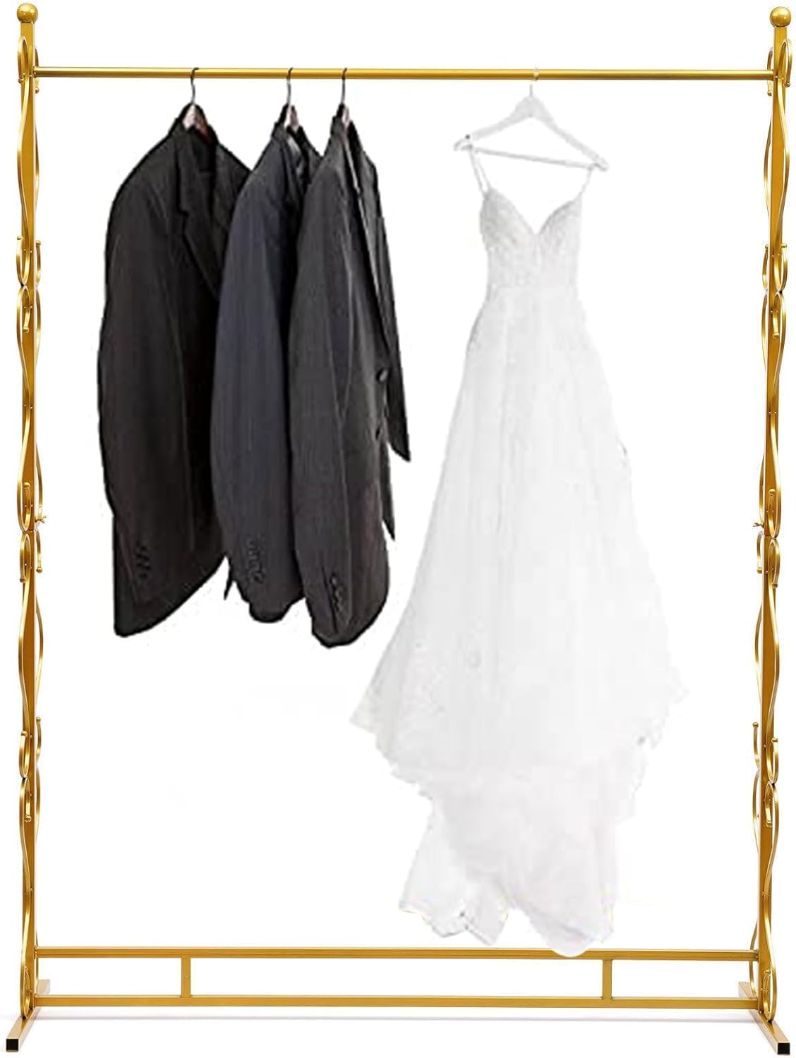 Amazon.com: kunghei 81" Tall Gold Clothing Garment Rack Wedding Dress ...