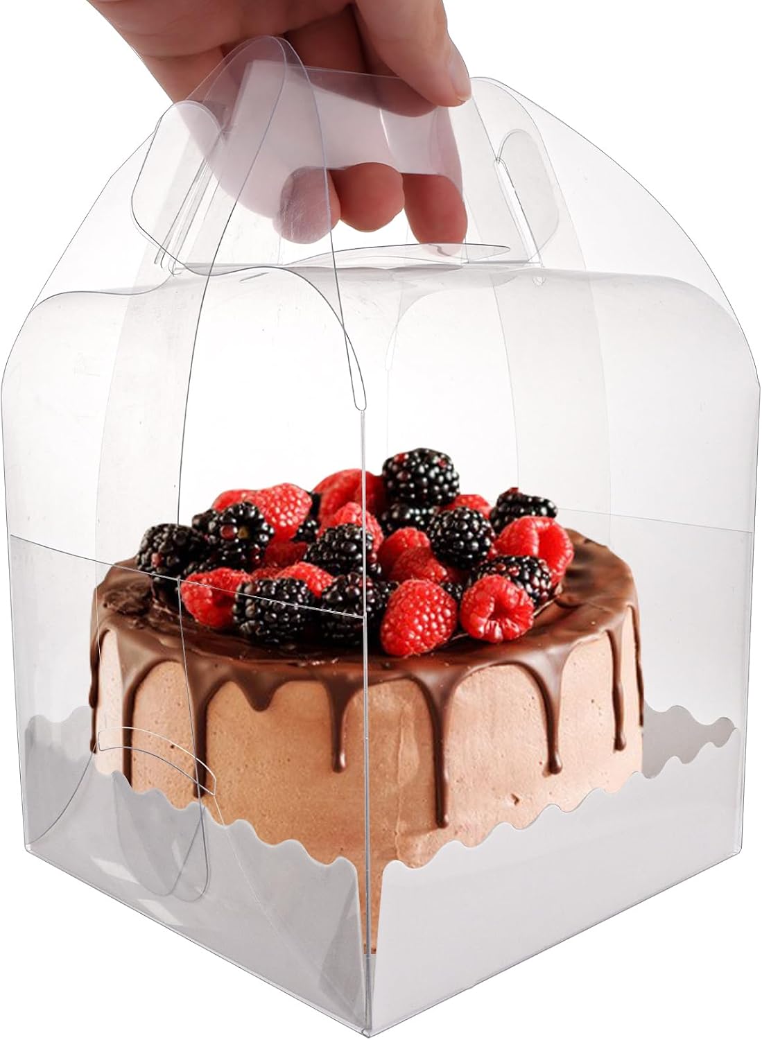 ASelected Transparent Cake Boxes 10Pcs,Clear&Plastic Cake Boxes 4Inch ...
