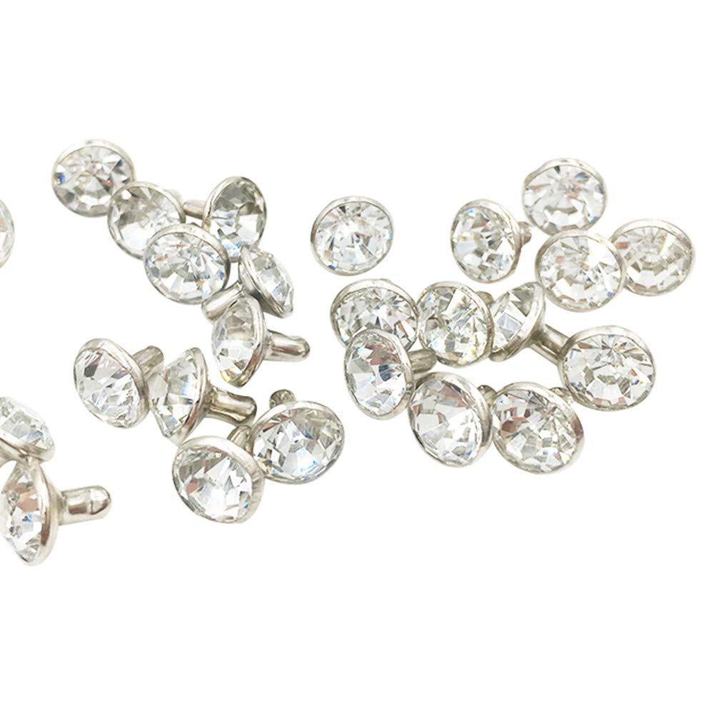 Amazon.com: 100 Sets Cz Colorful Crystal Rivets Silver Color Spots ...