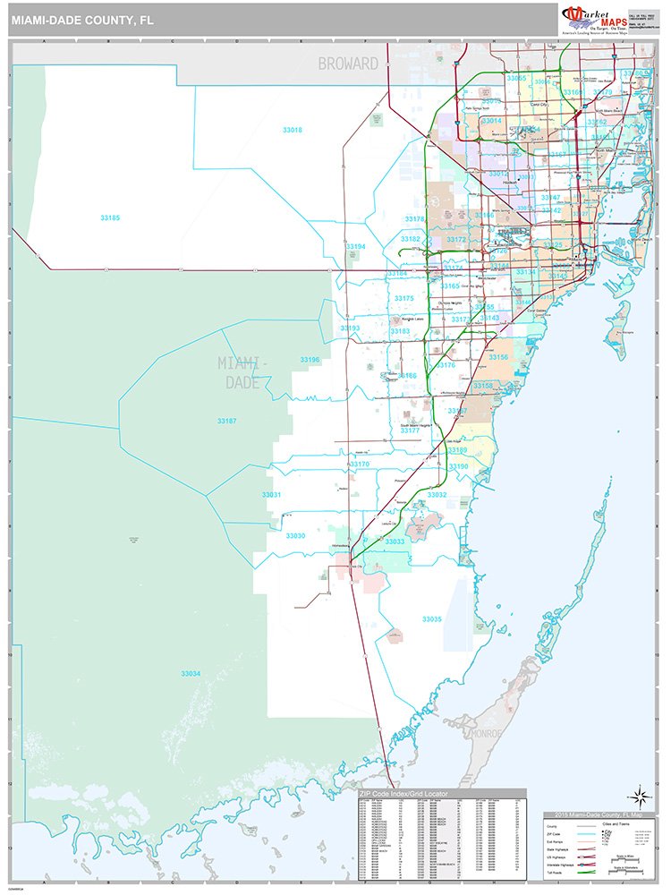 Mapa De Ciudades De Miami Dade, Florida