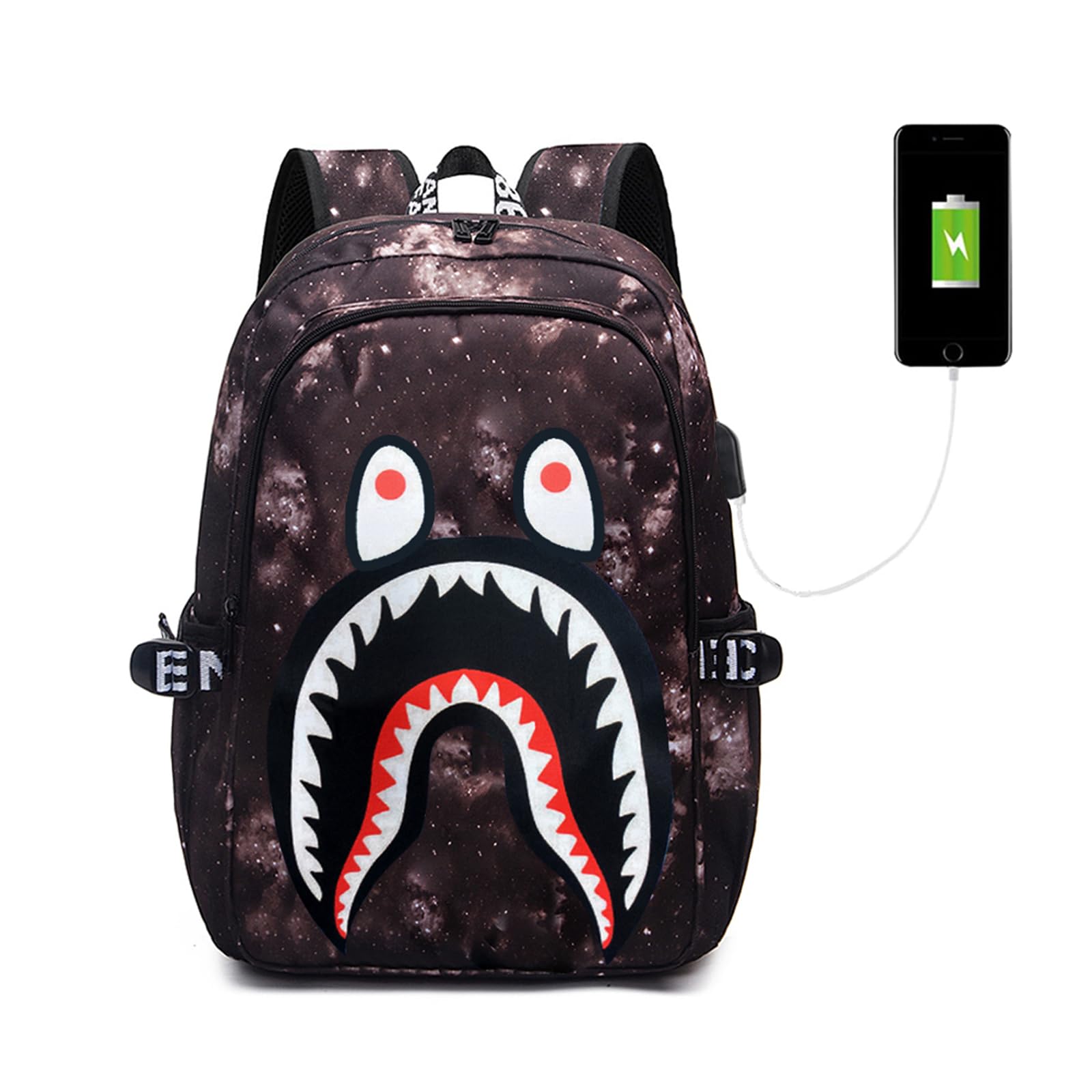 Amazon.com: TOPINKE Laptop Backpack Travel Bag Cool Shark Designer for ...