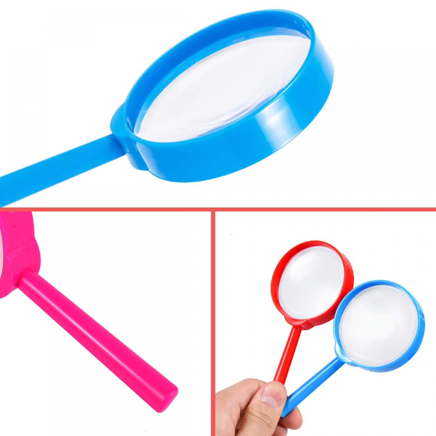 Handheld Magnifiers 3PCS Magnifying Glass For Kids Science Toys Physics ...