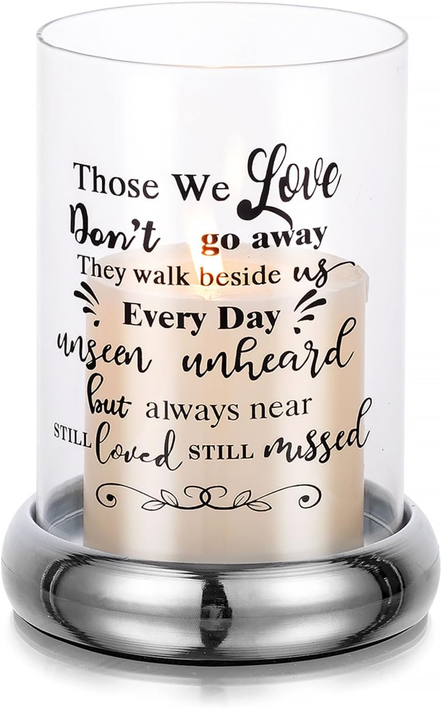 Sympathy Candle Gift Set Memorial Candle Ornaments - Those We Love Don ...