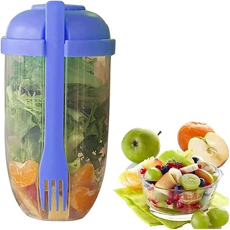 Amazon.com: Keep Fit Salad Meal Shaker Cup, Fresh Salad Cup to Go with ...